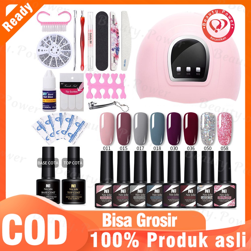 Jual Alat Kutek Kuku Nail Art Set Lampu 54W 6Warna Kuku LED Pengering ...