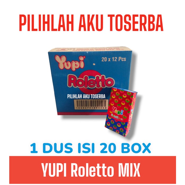 Jual YUPI ROLETTO MIX BOX - ( HARGA 1 DUS ISI 20 BOX ) | Shopee Indonesia
