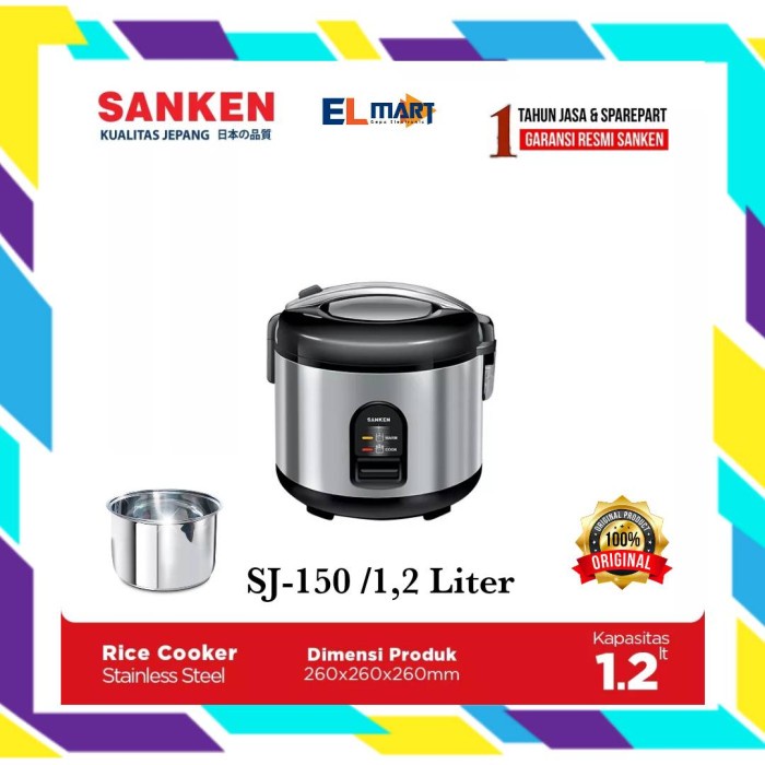Jual Sanken Magic Com Stainless 1,2L SJ 150 SJ150 Penanak Nasi Rice ...