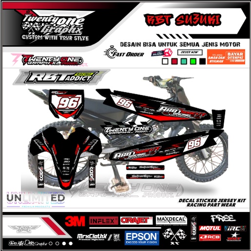 Jual DECAL RBT SHOGUN SMASH NEW 110 GTX STICKER TRAIL CUSTOM bebek std ...