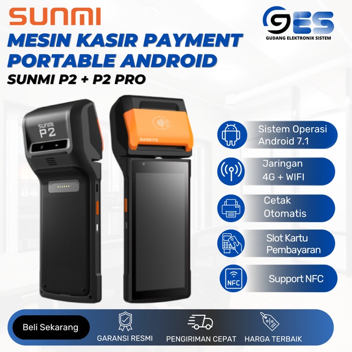 Jual Mesin Kasir EDC Portable Android Sunmi P2 dan P2 PRO Support NFC Ada Slot Card | Shopee ...
