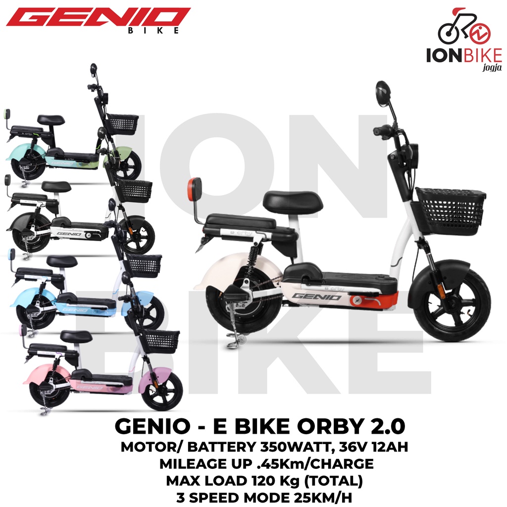 Jual Sepeda Listrik Genio Orby 2.0 350 W 36 V 12 A Terbaru Elektrik ...