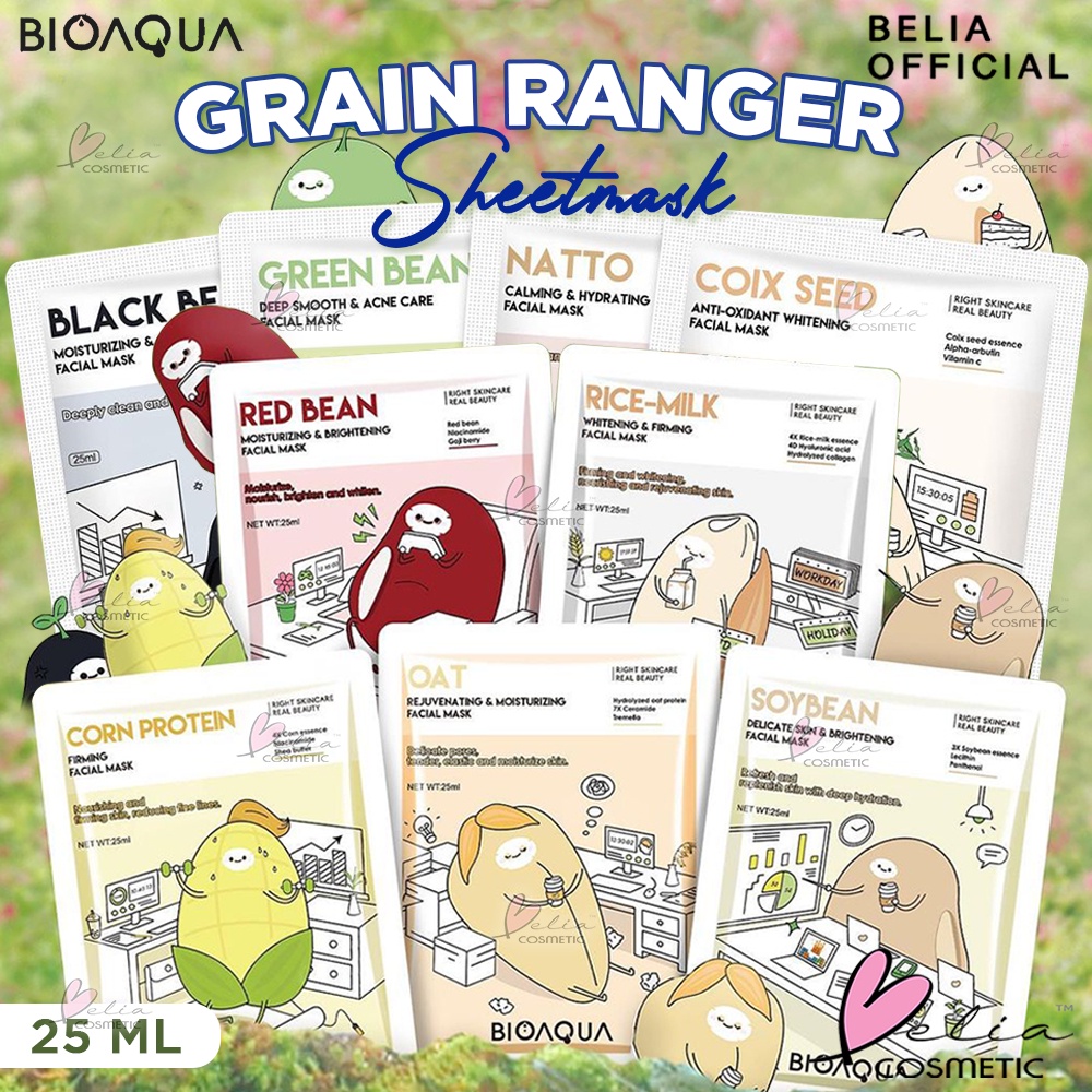 Jual BIOAQUA Grain Ranger Sheet Mask | Cereal Sheet Mask Series | Face ...