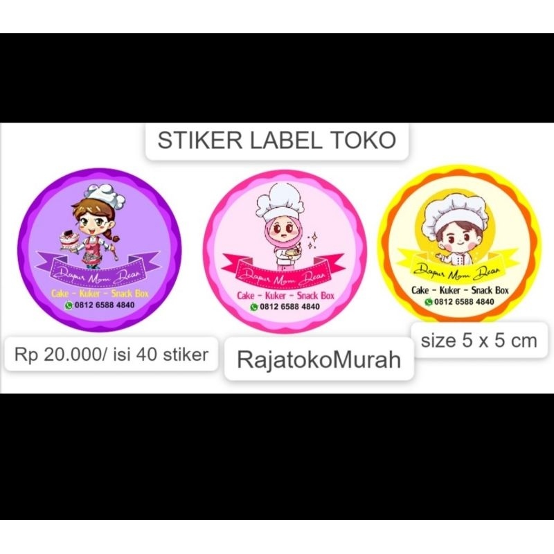 Jual Stiker Logo Toko Custom Murah/Custom stiker Logo Toko isi 40 Tahan ...