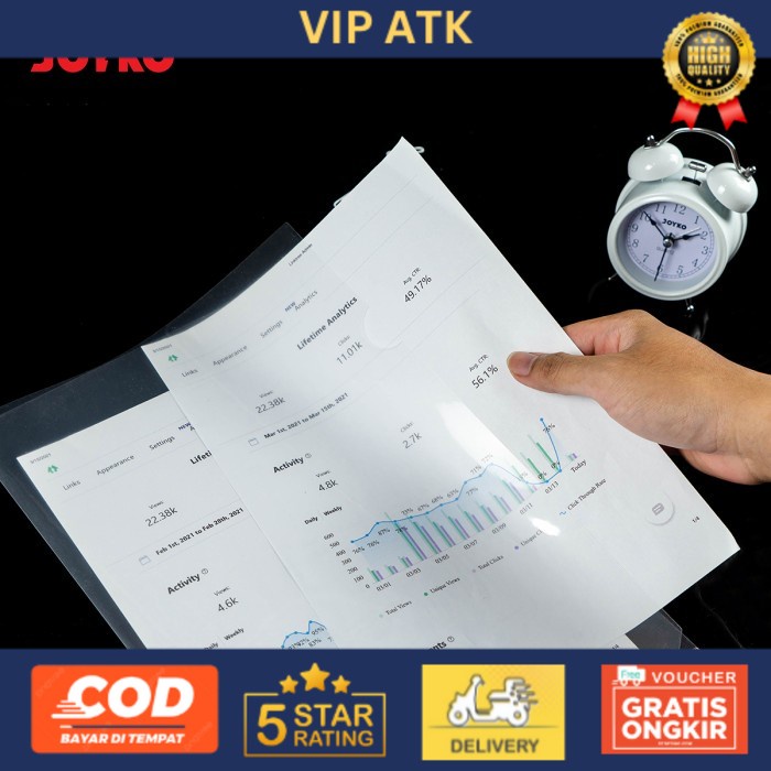 Jual Joyko Clear Sleeve A4 F4 / Map L Joyko A4 F4 Bening Transparan ...