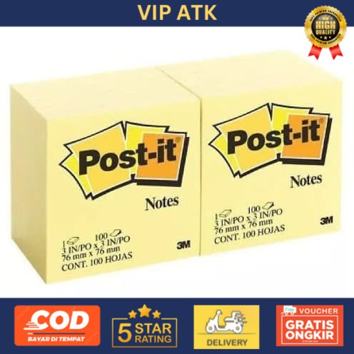 Jual MEMO STICKY NOTE POST IT 3M 654 KUNING | Shopee Indonesia