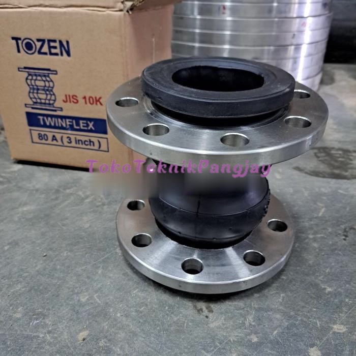 Jual Rubber Flexible Joint Twinflex TOZEN 3 inch JIS 10K SS 304 ...