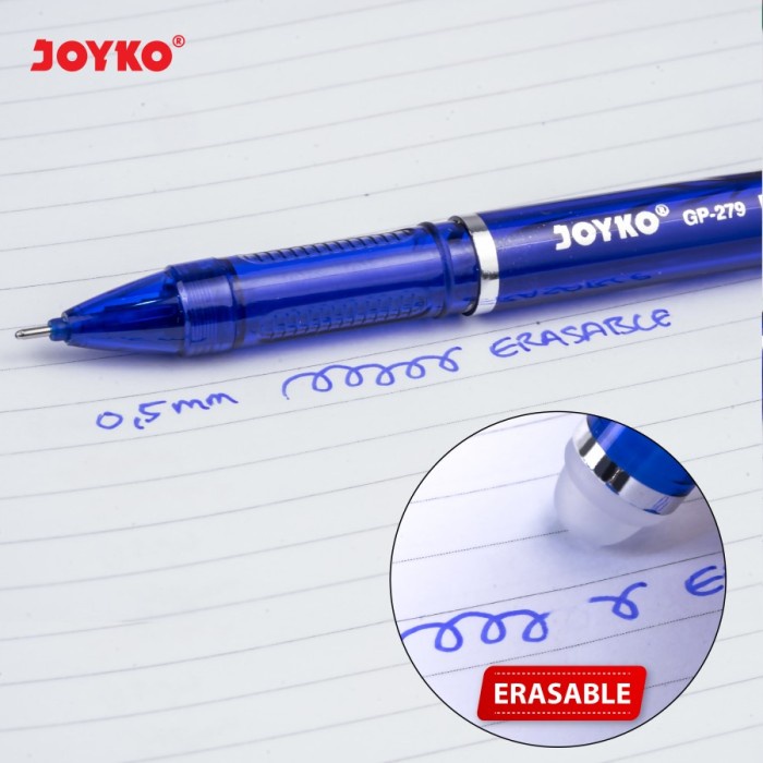 Jual 1 lusin pulpen joyko bisa dihapus tinta biru 1 box isi 12 pcs ...