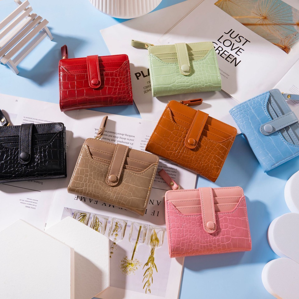 Jual Dompet Wanita Model Dompet Pendek Desain Dompet Croco Leather Gaya ...