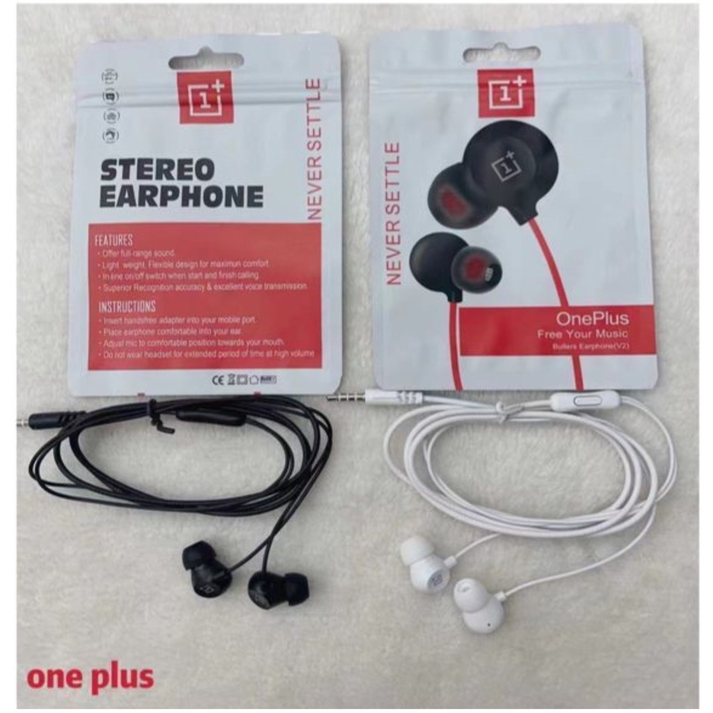 Jual Handsfree One Plus Headset Stereo Earphone Never settle OnePlus ...