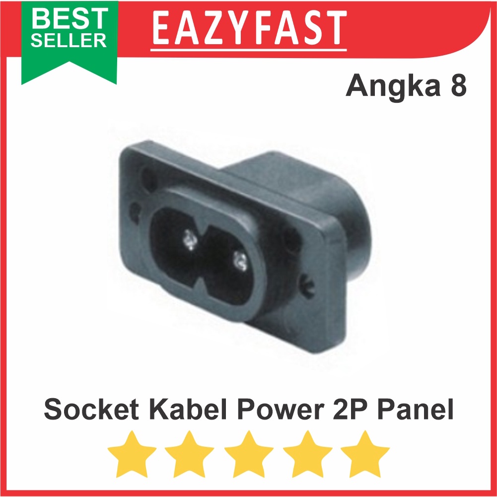 Jual Socket Soket Konektor Kabel Power AC Printer 2 Lubang Pin Angka 8 | Shopee Indonesia