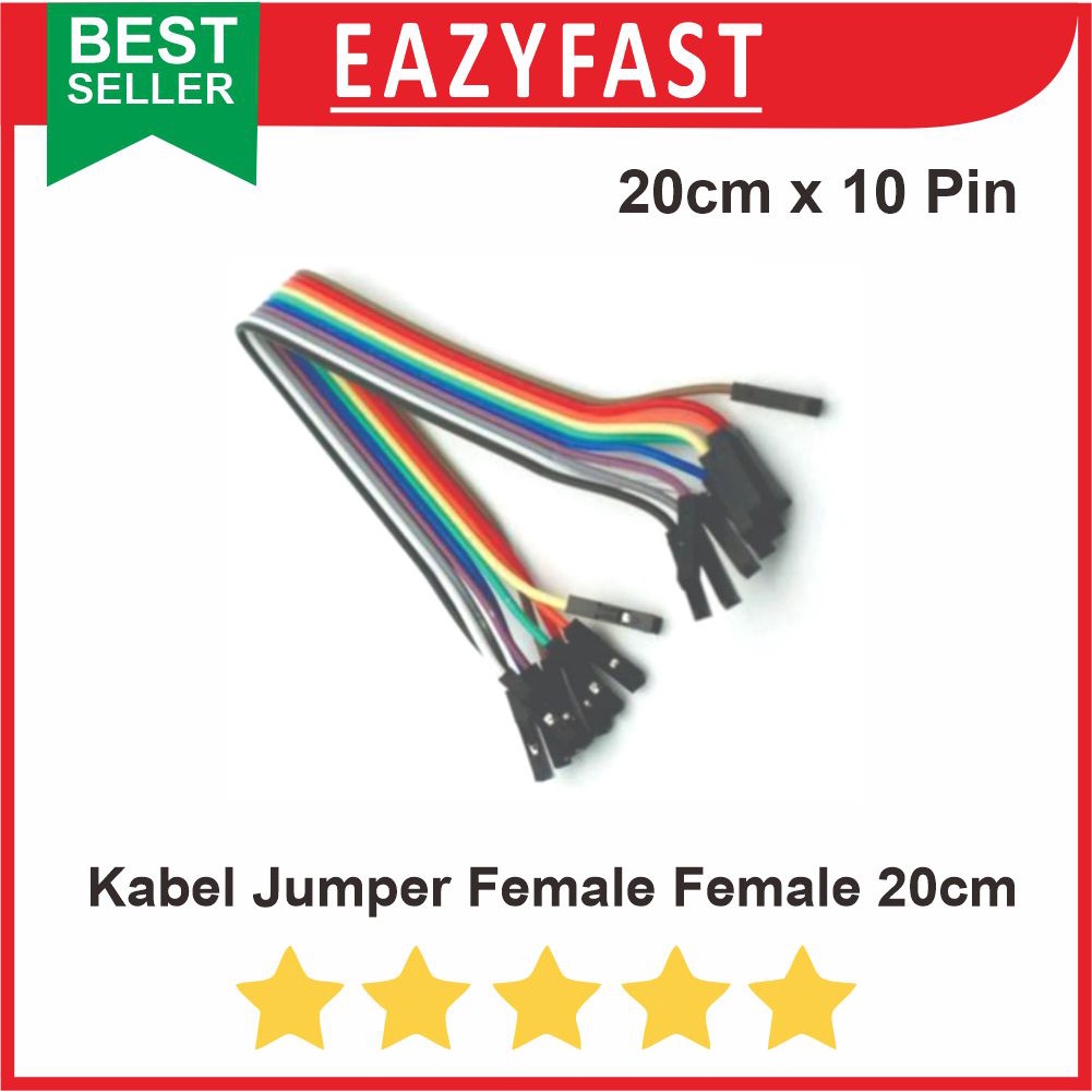 Jual Jumper Cable Kabel Dupont 20 cm 10 Female-Female Arduino Bread ...