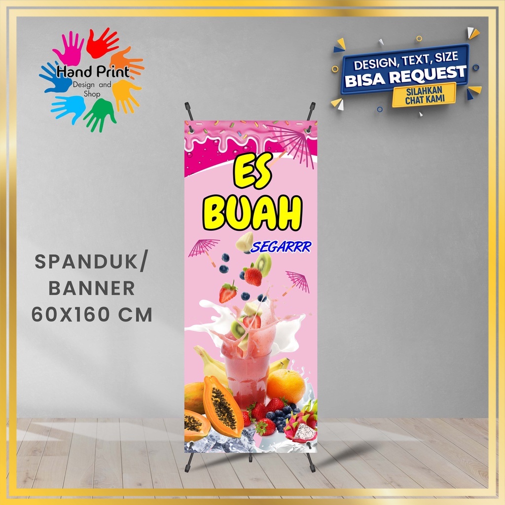 Jual SPANDUK / BANNER Es Buah Pink Minuman Segar Ukuran 60x160 Cm ...