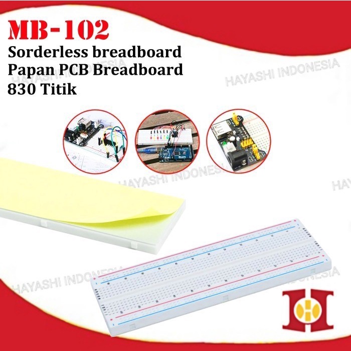Jual Breadboard MB-102 MB102 830 Point Solderless Bread PCB Project Board | Shopee Indonesia