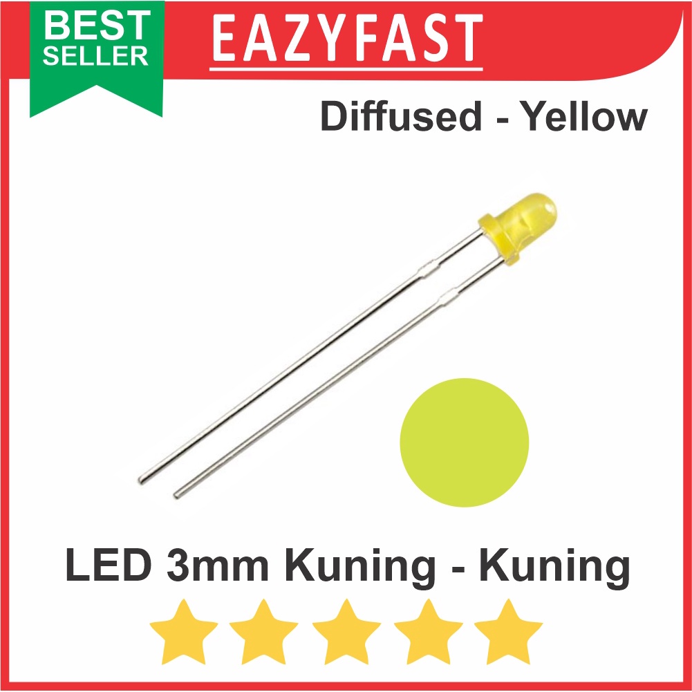 Jual LED 3mm Diffused Merah Yellow 3v 5v Arduino | Shopee Indonesia