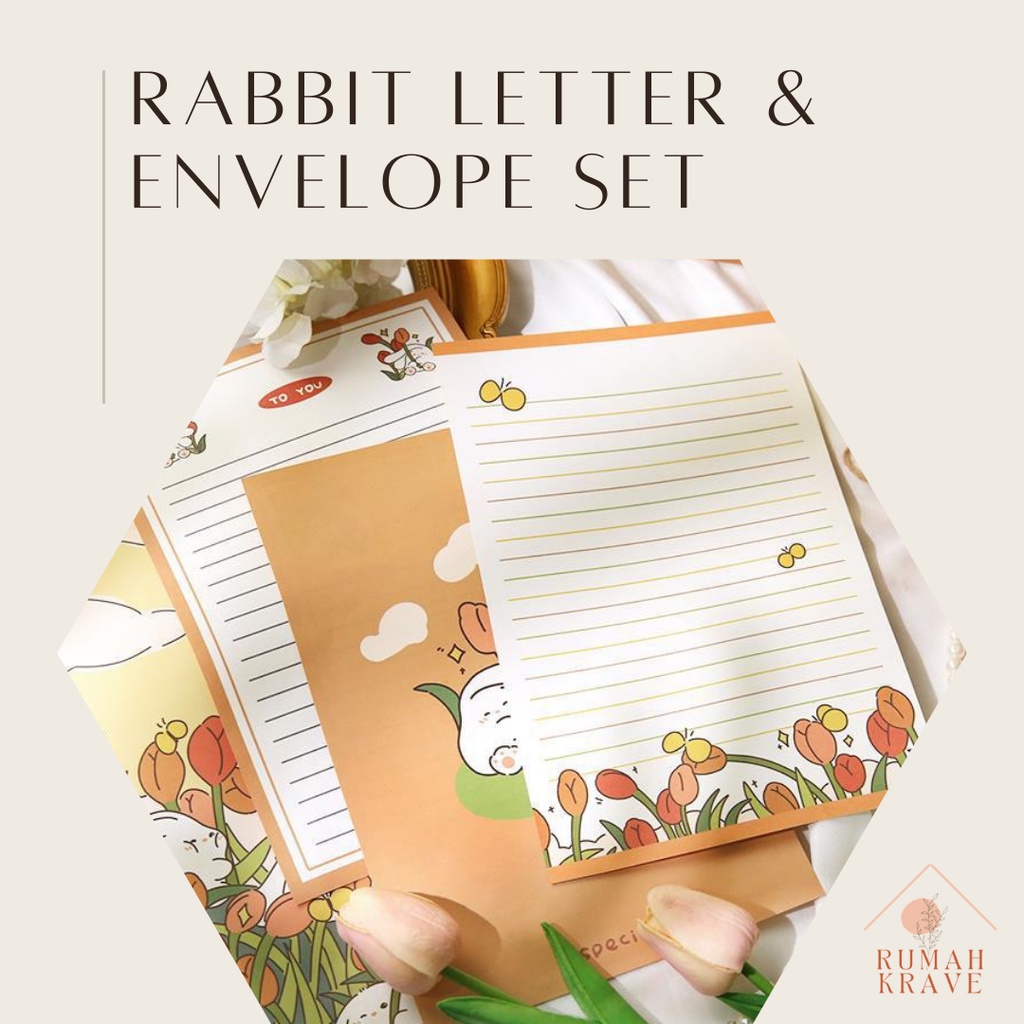 Jual RUMAH KRAVE - Rabbit Letter and Envelope Set Kertas Surat Amplop ...