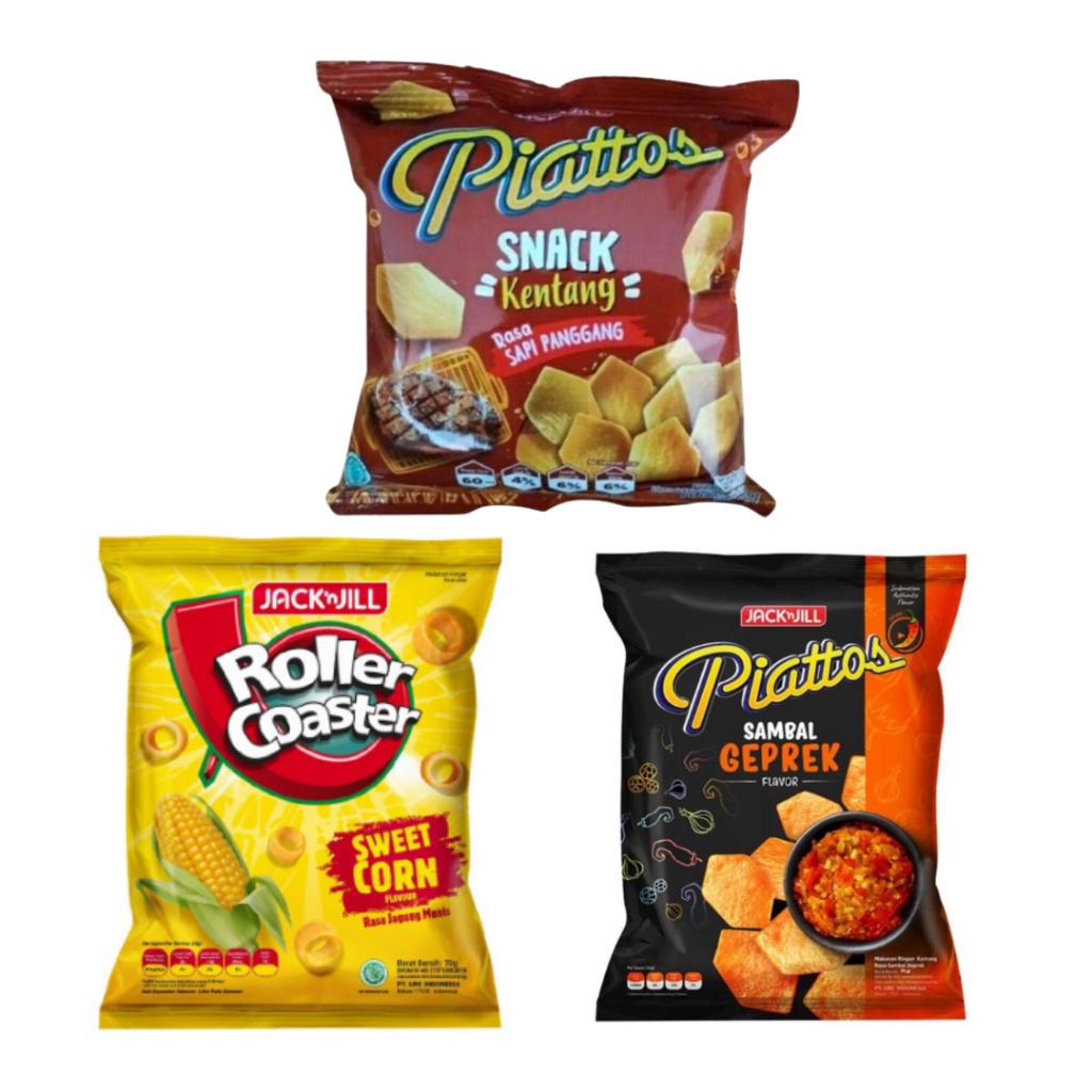 Jual JACKnJILL PIATTOS SNACK KENTANG/ROLLER COASTER KEMASAN KECIL ...