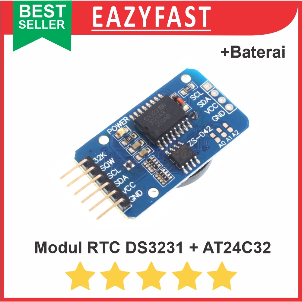 Jual DS3231 I2C RTC Module + Baterai. Modul Jam Arduino Raspberry Pi ... Jual DS3231 I2C RTC Module + Baterai. Modul Jam Arduino Raspberry Pi ...