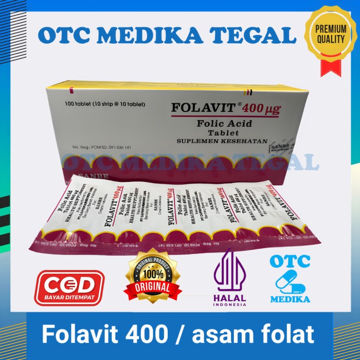 Jual Folavit 400 mcg 10 Tablet suplemen untuk masa Kehamilan dan ...