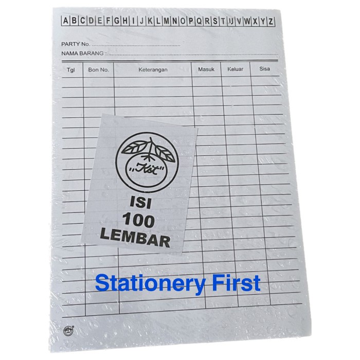 Jual Kartu Stock Persediaan Barang Putih Kecil / Stock Card Kwarto isi ...