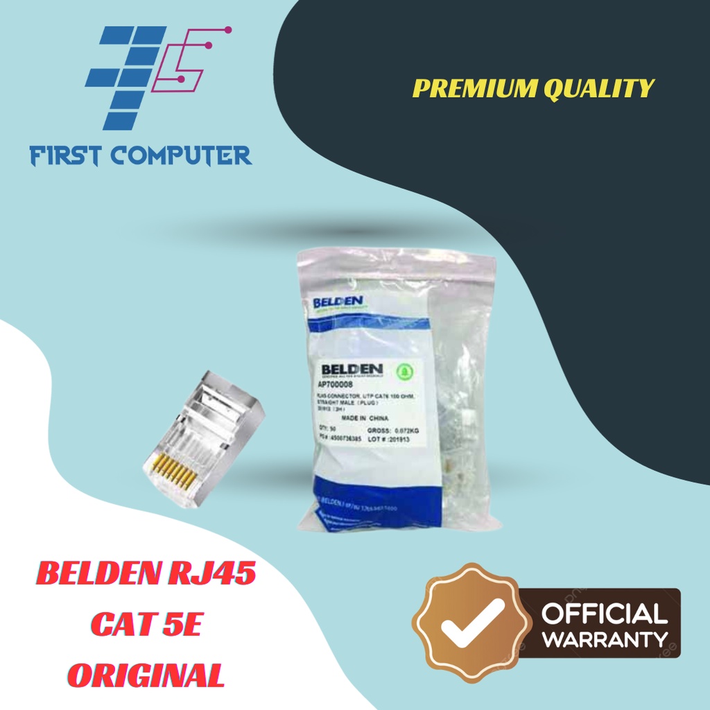Jual Konektor RJ45 Belden UTP Cat.5 RJ45 50pcs Original | Shopee Indonesia
