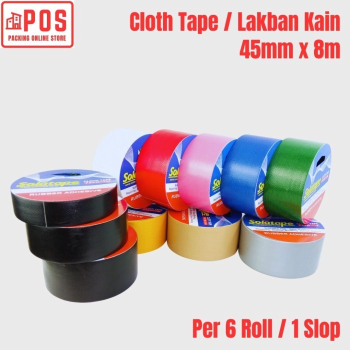 Jual 6 Roll Lakban | Lakban Kain Premium 2inch 45mmx8m | Solatape ...