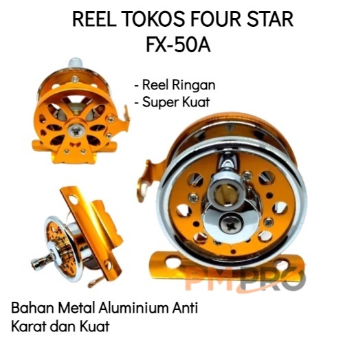 Jual Reel Tokos Metal Four Star Fx50a / Rell Ukelan Senar Pancing ...