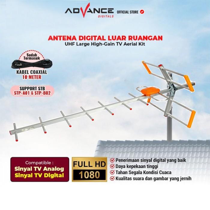 Jual Antena Outdoor UHF Analog Digitals Advance AA801 Support Set Top Box Kabel | Shopee Indonesia