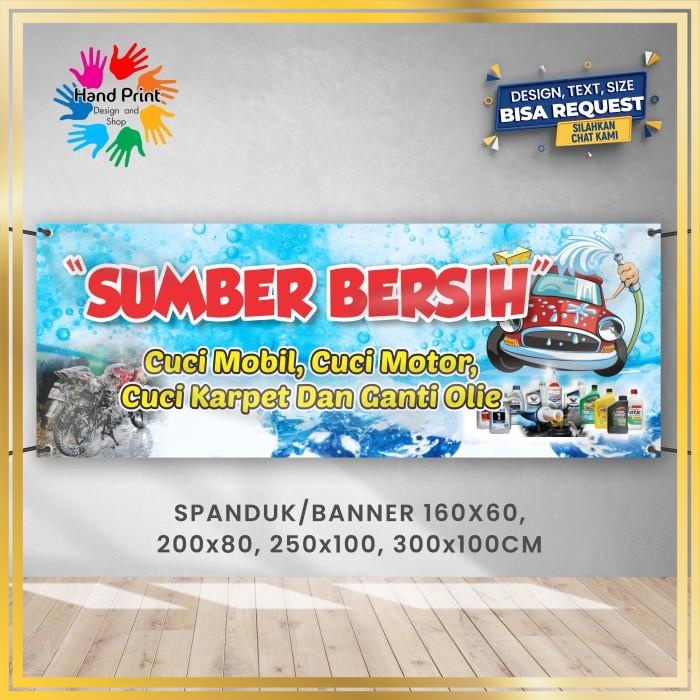 Jual SPANDUK BANNER Steam Cucian Motor Dan Mobil A 300x100 CM | Shopee ...