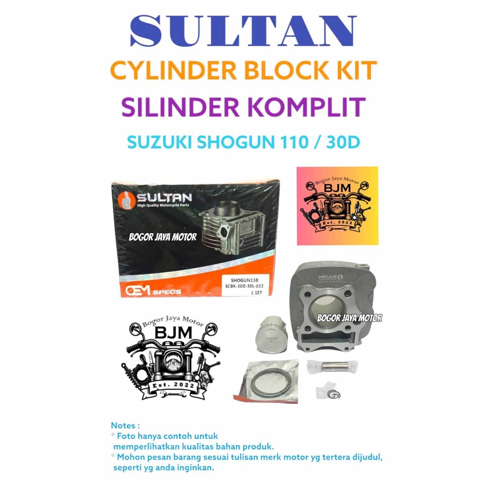 Jual 1 SET SULTAN SILINDER KOMPLIT MOTOR SUZUKI SHOGUN 110 / 30D ...