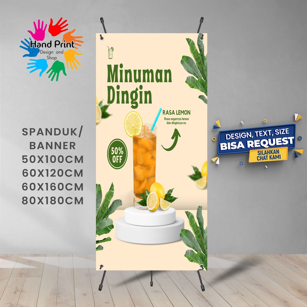 Jual SPANDUK BANNER Minuman Es Lemon Tea Warna Hijau Kuning Bisa ...