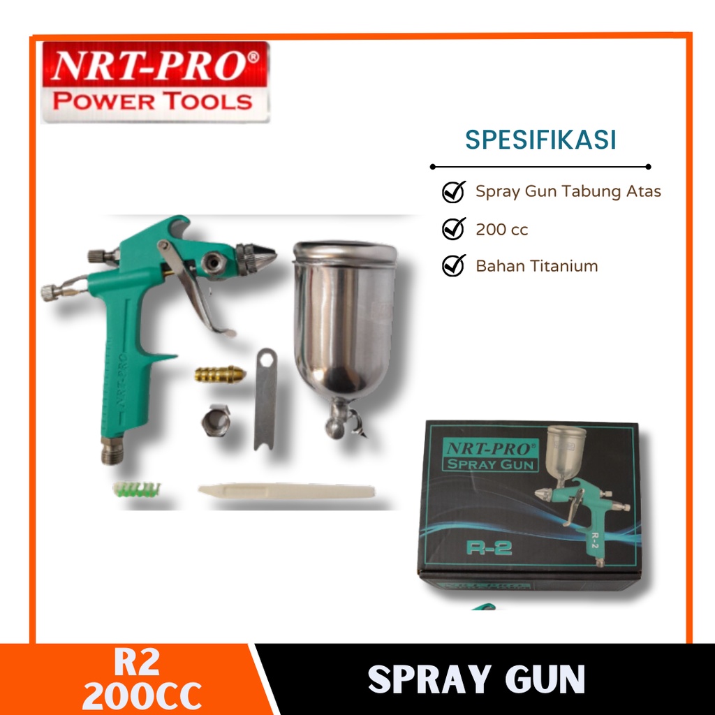 Jual Semprotan Cat Manual R2 NRT Pro 200Cc Tabung Atas Spray Gun ...