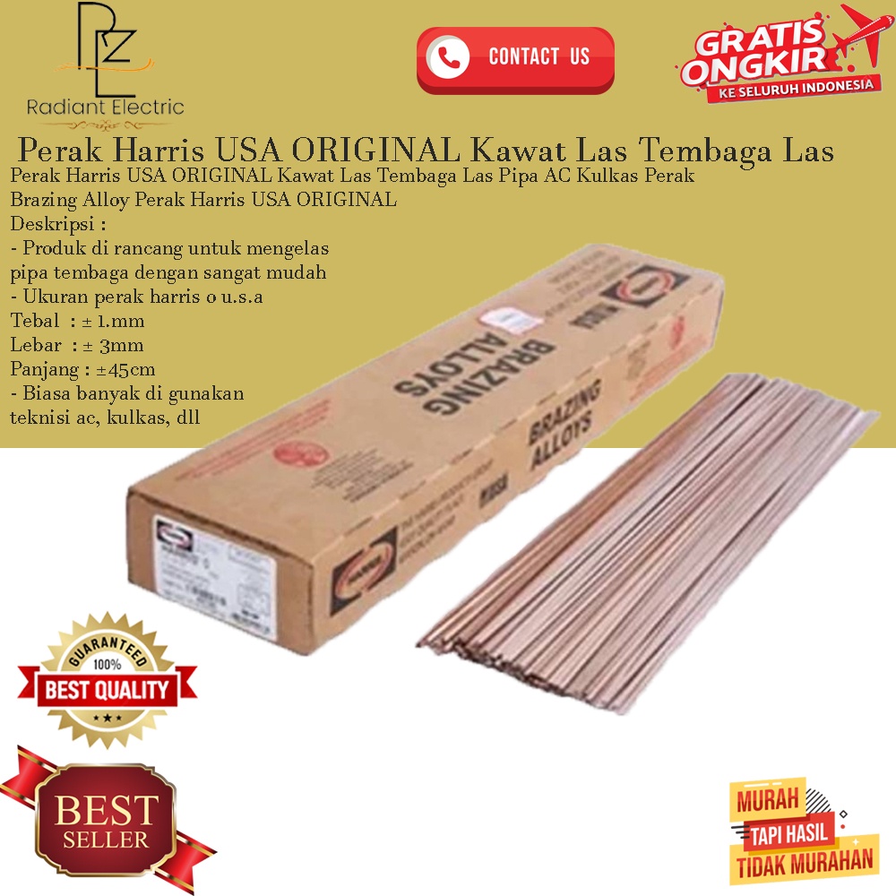 Jual Perak Harris USA ORIGINAL Kawat Las Tembaga Las Pipa AC Kulkas ...