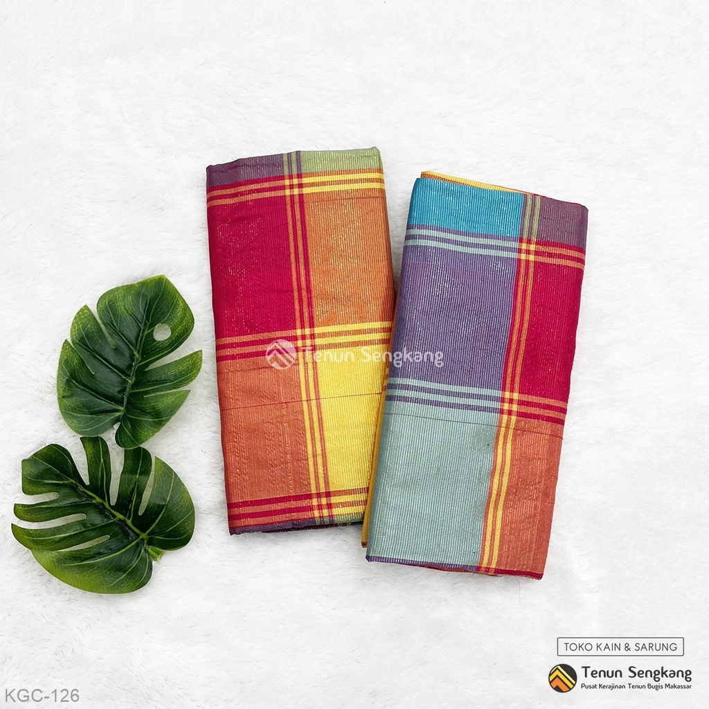 Jual Sarung Bugis Makassar Kotak Genggang Pink Biru JIngga - Tenun ...