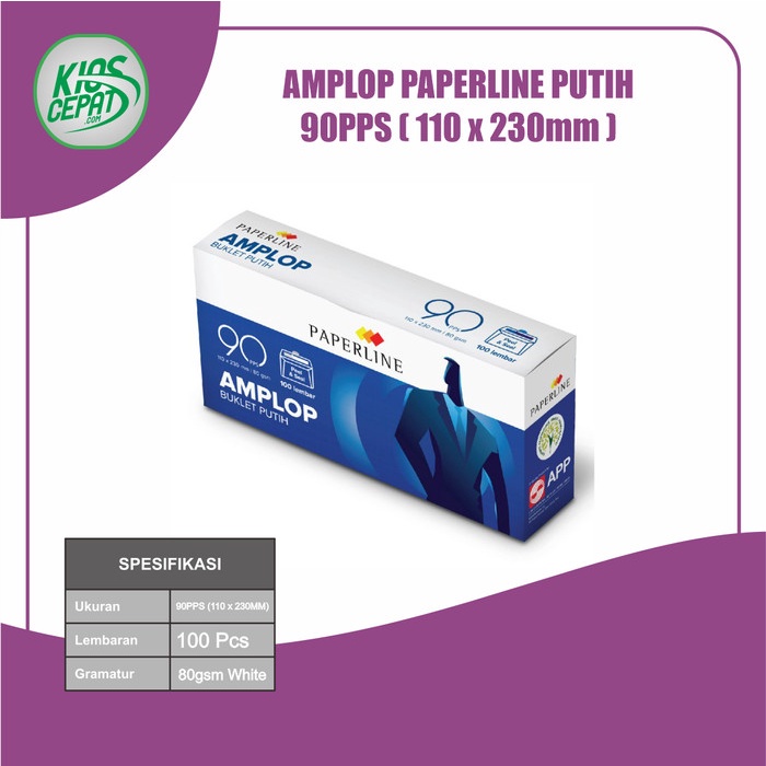 Jual Amplop Putih Paperline 90pps (110 x 230mm) (1BOX isi 100pcs ...