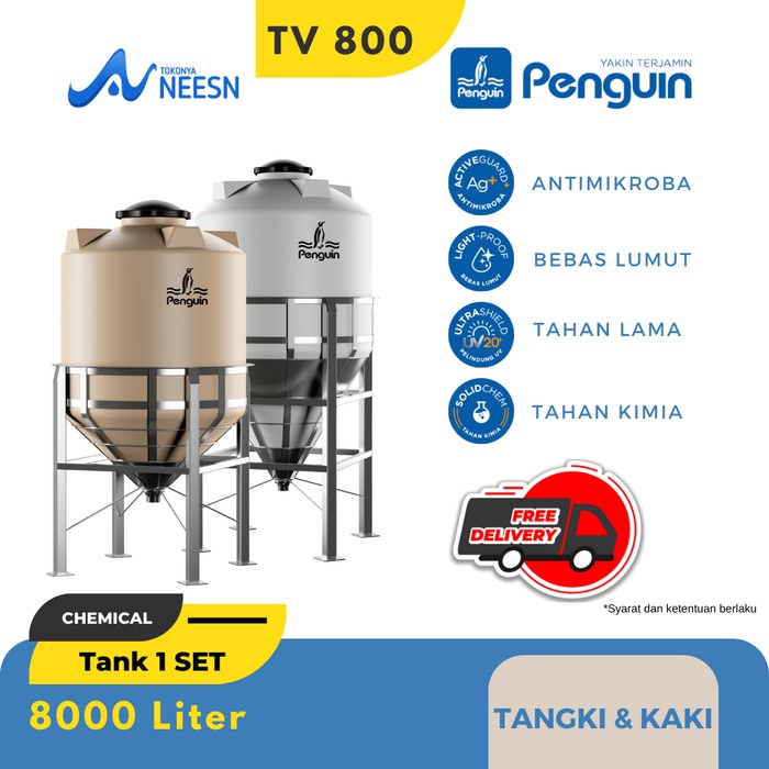 Jual DP Penguin Tank | Tangki | Toren Chemical Kimia TV 800 8000 liter - 1SET, Hitam | Shopee ...