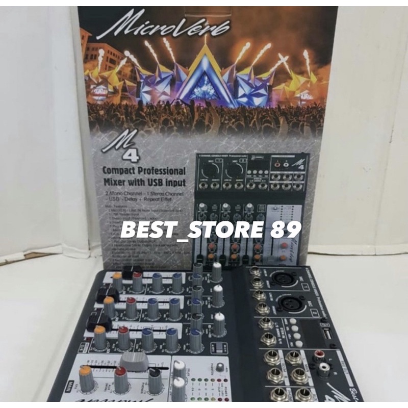 Jual Mixer Microverb Best 4 Channel Connect To PC - Laptop | Shopee ...