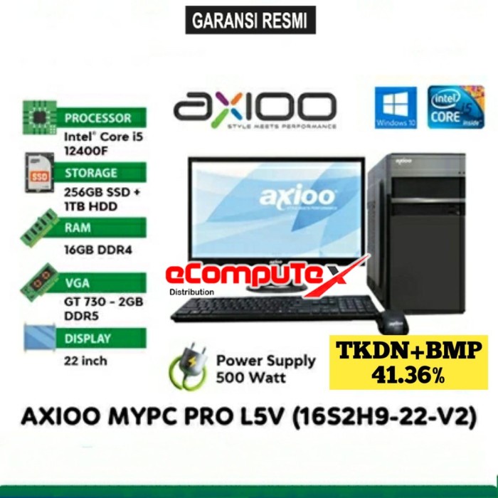 Jual AXIOO MY PC DESKTOP PRO L5V (16S2H9-22-V2) i5 16GB 1TB 22"FHD TKDN ...