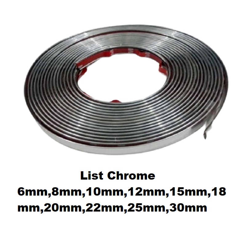 Jual List Chrome helm bogo retro list Crome mobil 8-20mm Moulding list ...