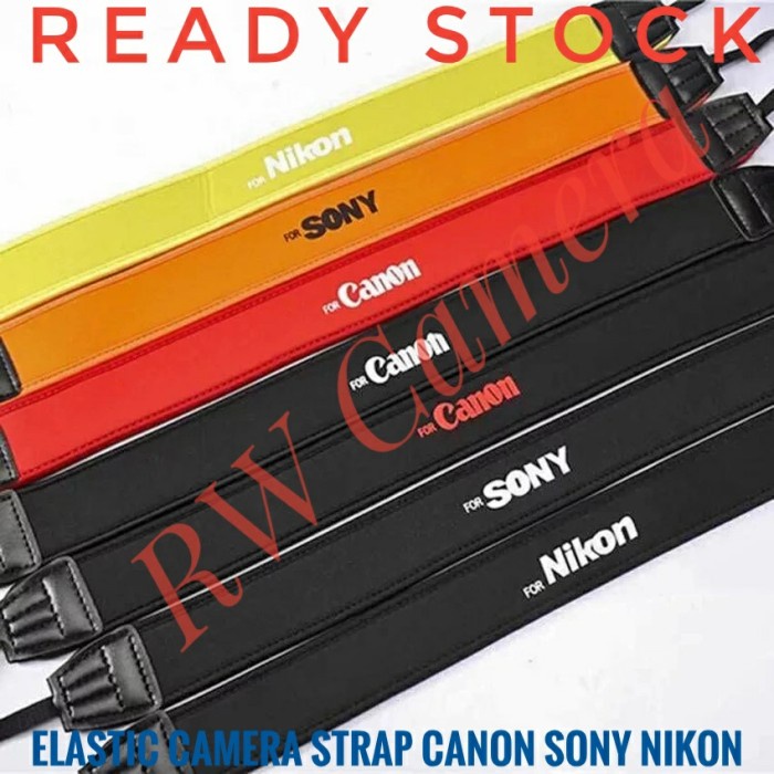 Jual Elastic Neck Camera Strap Canon Sony Nikon Fuji Kamera Shoulder ...