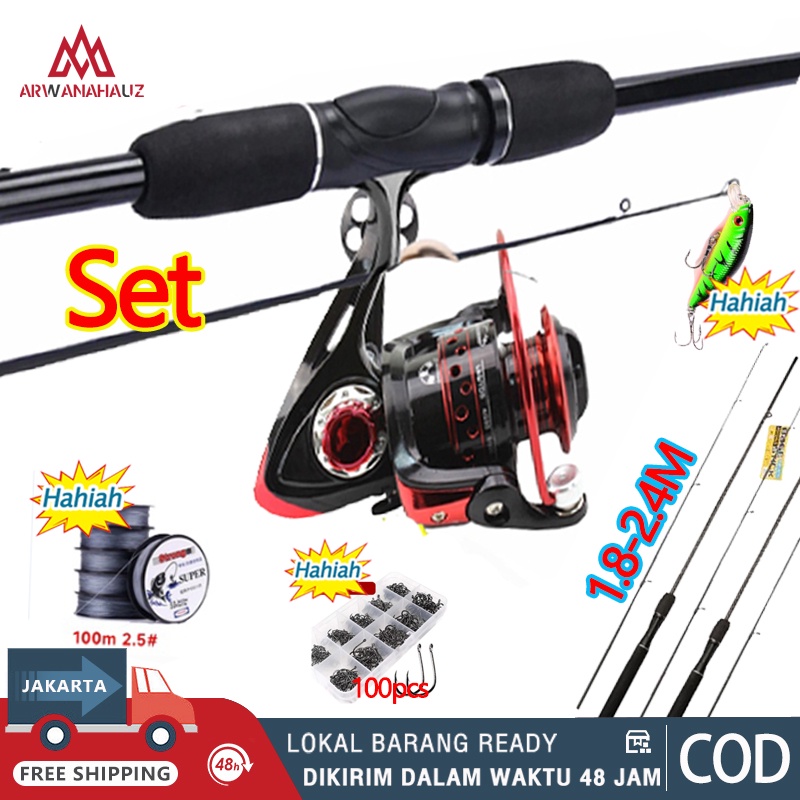 Jual Joran Pancing Set Fishing Rod Dan Fishing Reel Set Lengkap 2 ...