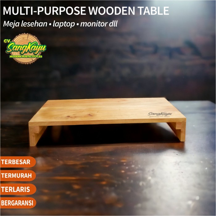 Jual Meja monitor kayu stand monitor komputer 80x20x10 monitor table ...
