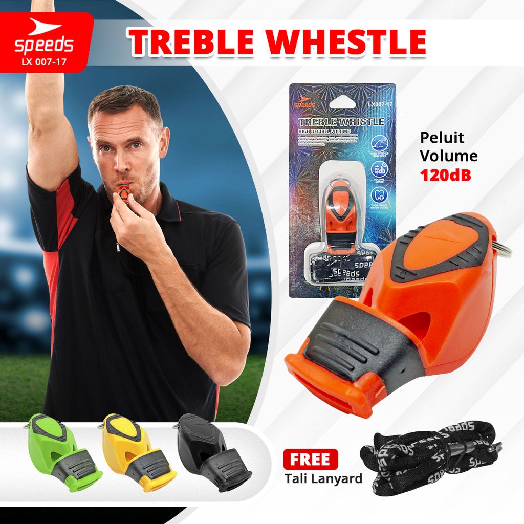 Jual SPEEDS Peluit Wasit Pluit Treble Whistle Olahraga Sepak Bola Voli ...