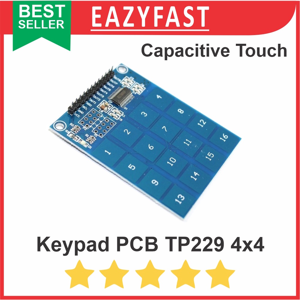 Jual TTP229 I2C Keypad Numpad 4x4 PCB Touch Sentuh Capacitive Module 16 | Shopee Indonesia
