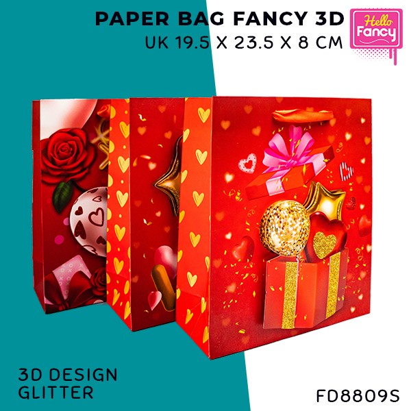 Jual Tas Paper Bag Fancy Berbagai Ukuran S M L Paper Bag 3D Motif ...