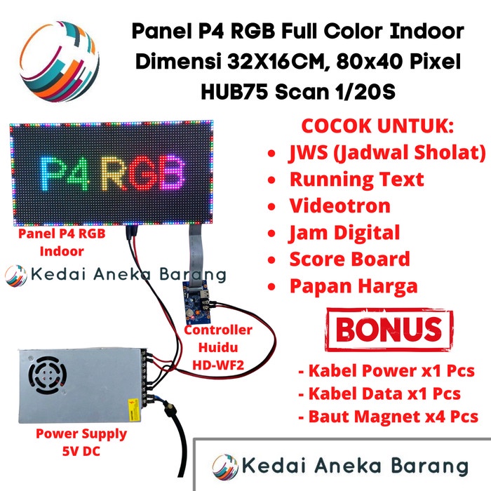 Jual Panel Module Modul LED P4 Running Text SMD RGB Color Indoor ...