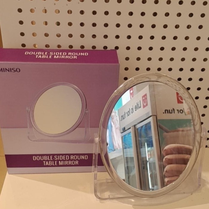 Jual Miniso Double-Sided Round Rectangle Table Mirror Cermin Make Up ...