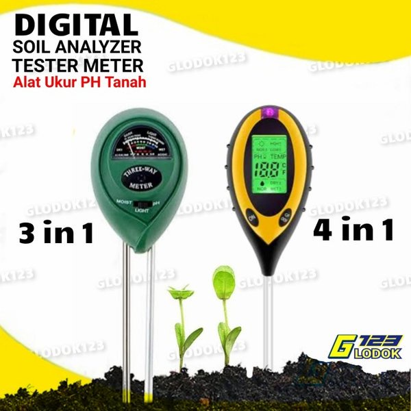 Jual Alat Ukur Meter Tester Tanah Digital Soil Analyzer Moisture PH ...