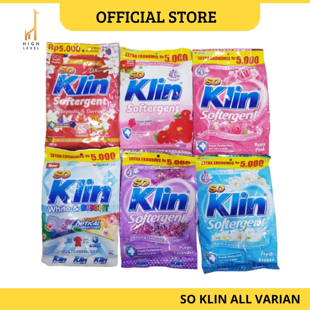 Jual ALL VARIAN DETERJEN BUBUK SO KLIN SOFTERGENT WHITE & BRIGHT EXTRA ...