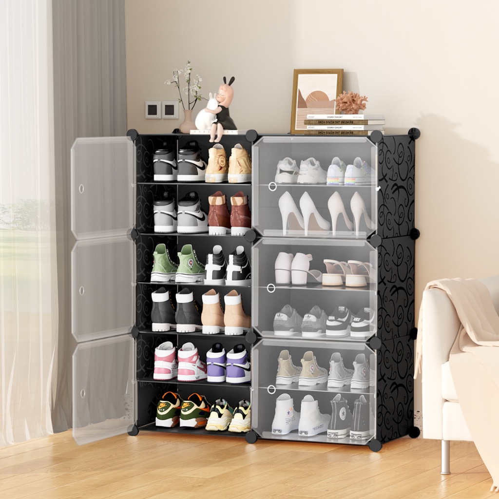 Jual al11o Homes Rak Sepatu Tertutup Anti Debu 2 kolom 6 Layer Shoe ...
